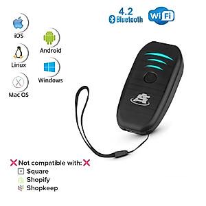 ScanAvenger Portable Mini-Wireless Bluetooth Barcode Scanner: Hand Scanners - Cordless, Rechargeable 1D & 2D Scan Gun for Inventory Management - Wireless, Handheld USB QR (1D & 2D Barcode Scanner)