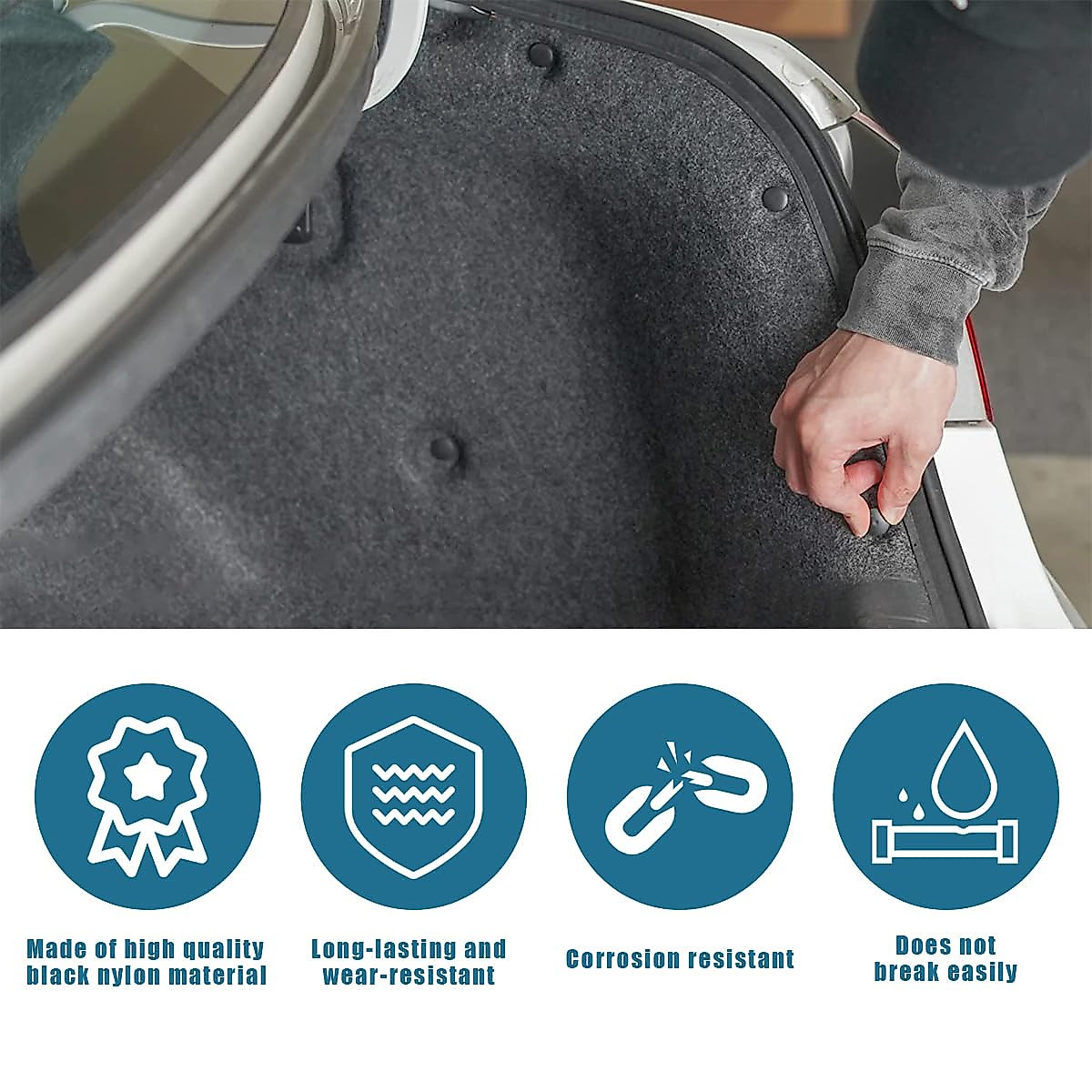 Kewucn 200 Pcs Car Retainer Clips, Plastic Push Bumper Fastener Rivet Clips, Popular Sizes Door Trim Panel Fender Clips, Body Rivets Replacement for Most Cars