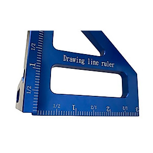 Zeglavi 45/90 Degree Aluminum Alloy Woodworking Square Protractor Miter Triangle Ruler Layout Measuring Tool for Engineer Carpenter