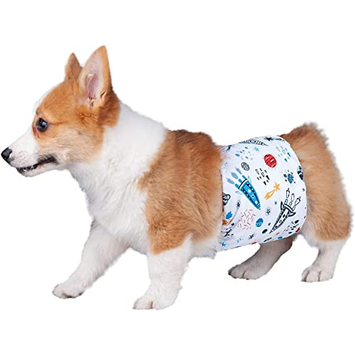 Pet Soft Washable Dog Diapers - Male Dog Belly Bands Diapers for Doggy, Washable Male Dog Belly Wraps 3Pack(S, Space)