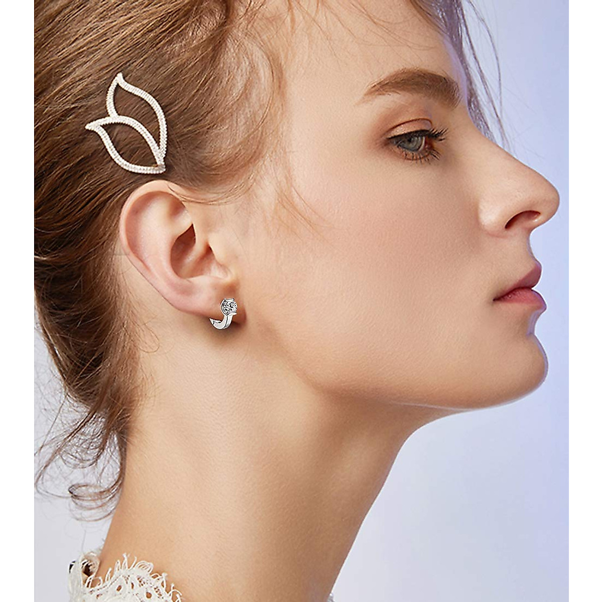 Sllaiss Sterling Silver Hoop Earrings for Women Small Silver Hoop Earrings Hypoallergenic Earrings