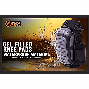 CARIB GEAR PRO Gel Knee Pads For Men and Women Work Construction | Heavy Duty Comfortable Anti-Slip Pad For Tiling, Cleaning Flooring Roofing and Gardening | Extra Gel and Cushion Support