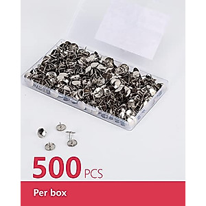 PAPERPAL 500 Standard Thumbtacks for Cork Board, Flat Thumb Tacks for Posters, Bulletin Board Tacks, Metal Pushpins for Office School & Personal Use
