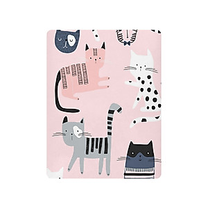 Blueangle Fitted Crib Sheet Cute Colorful Kittens Baby Sheets for Standard Crib Toddler Mattress Cover, Soft Microfiber Breathable Mattress Cover for Boys and Girls（159）