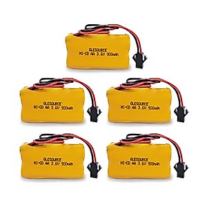 XUNTU 3.6V 900mAh Ni-Cd Exit Sign Emergency Light Battery Compatible for Lithonia ELB-B001 Lithonia EU2 LED Interstate ANIC1566 Unitech 0253799 Exit Light/Fire Exit Sign (5 Pack)