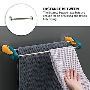 FONDOTIN 1pc Telescopic Storage Rack Pipe Towel Rack Kitchen Towel Organizer Towel Rack Holder Household Storage Shelf Bathroom Storage Shelf Multi Hanger Wall Mounted Clothes Rack Abs