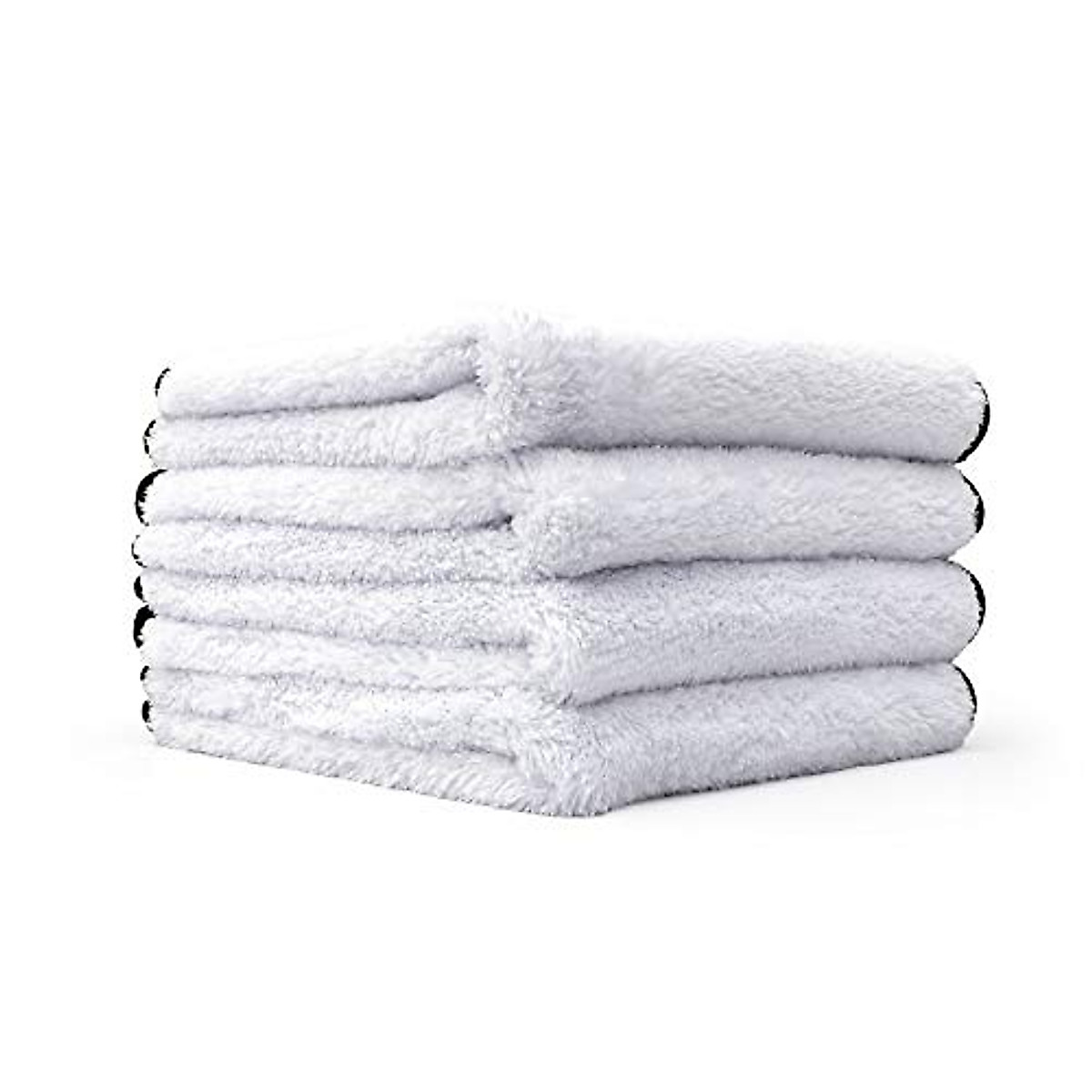 The Rag Company - Everest 550 - Ultra Plush Korean 70/30 Blend, Professional Microfiber Detailing Towels, 550gsm, 16in x 16in, White (4-Pack)
