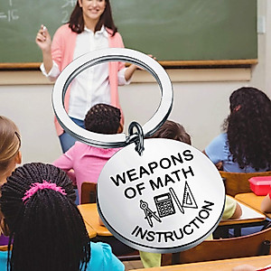 WSNANG Math Gift Weapons Of Math Instruction Keychain Funny Math Geek Gifts for Mathematician Math Teacher Math Student (Math Keychain)