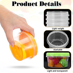 12 Pack 8oz Small Containers with Lids, Reusable Plastic Dressing Containers for Snack and Puree Salad Dressing Container to Go Deli Containers Freezer Condiment Containers Dishwasher Safe BPA Free