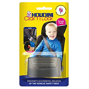 Houdini Click N Lock Car Seat Buckle Guard I Seatbelt locks for Kids and Adults with Special Needs I Child Seat Belt Buckle Cover that Prevents the accidental release of the seat belt buckle I NZ Made