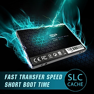 Silicon Power 128GB SSD 3D NAND A55 SLC Cache Performance Boost SATA III 2.5" 7mm (0.28") Internal Solid State Drive (SU128GBSS3A55S25AH)