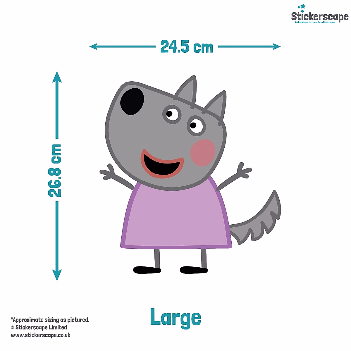 Peppa Pig's Friends Wall Stickers Set (Large Size) | Official Peppa Pig Wall Stickers Range