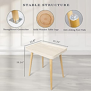 FOOHCXX Side Table, Small End Table Accent Table Living Room Bedroom Balcony Office, Modern Side Table Bedside Table Home Decor, Easy Assembly, (Nature,15.75D x 11.8W x 16.54H in)