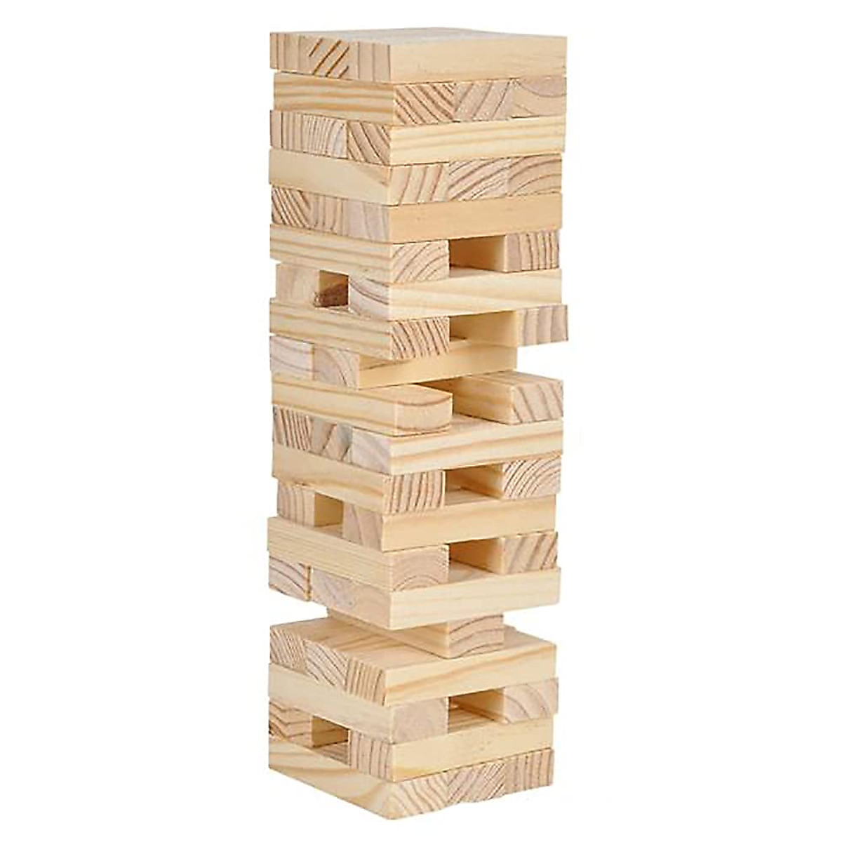 The Dreidel Company Wooden Tumble Tower Game, Pull, Stack, and Tumble Blocks, Sensory Learning, Game Night, 6" (Single)