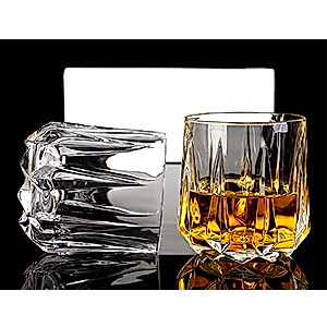 RIS LAN Old Fashioned Glasses Set of 6-12 Oz Crystal Glass Whisky Glasses, Luxury Whiskey Glasses for Drinking Bourbon, Scotch Whisky, Cocktails, Cognac, Unique Gifts for Men