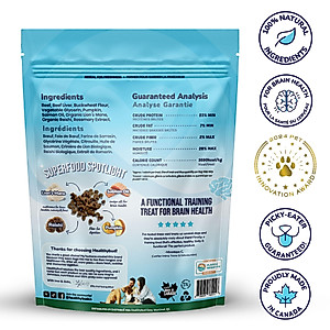 healthybud Mini Dog Training Treats - Beef Liver Soft Trainer Bites, 500+ Bits, 1 kCal per Bite, 6.5oz, Reishi, Lion’s Mane, Salmon Oil, Puppy Chews (Beef)