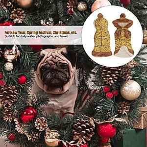 GLOGLOW Dog Costume Tang Suit, Chinese Style Pet Clothing Winter Thickened Warm Dog Cheongsam Satin Clothes with Hat for Small Dogs Puppy Cats