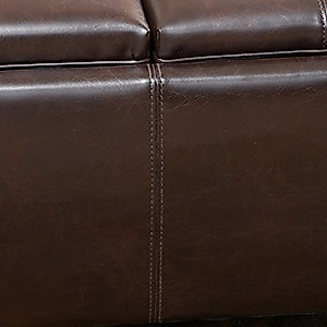 Christopher Knight Home Mansfield PU Storage Ottoman, Brown