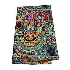 V Vedant Designs Hand Block Printed Indian Natural Cotton Jaipuri Print Sanganeri Kurti Print Fabric by 5 Yard