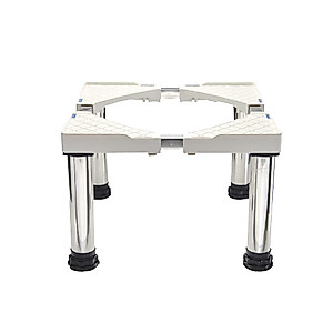 Machine Stand Adjustable Appliance Stand Refrigerator Pedestal Stand Length/Width 17"-25" Wine Cooler Stand Pedestal for Dishwasher Heavy Furniture, Anti-rust, White (Legs:10",4Legs)