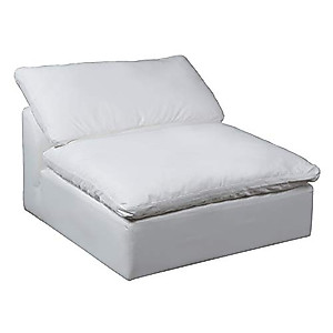 Sunset Trading Cloud Puff 4 Piece Modular Performance White Sectional Slipcovered Sofa,