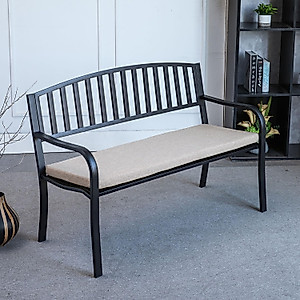 Barpoullar Custom Long Dining Bench Cushion with Ties for Indoor Furniture Non-slip Rectangle Window Seat Cushions 60″x12″ Inch, Khaki