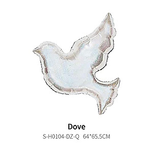 2pcs 26inch Dove balloon for Baptism(Bautizo) decorations,first communion decorations for boys and girls.confirmation decorations party supplies,birthday wedding funeral baby shower party decorations balloon.