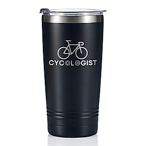 Onebttl Biker Cyclist Gifts for Men, Tumbler Travel Coffee Mug, Bicycle Enthusiasts, Roadbike MTB, Boyfriend Husband Dad Father's Day, Stainless Steel Insulated 20oz/590ml - Cycologist