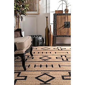 nuLOOM Hand Loomed Natural Fiber Barry Runner Rug, 2' 6" x 6', Natural