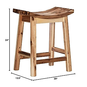 Powell Furniture Dale Saddle Bar Stool Natural Wood