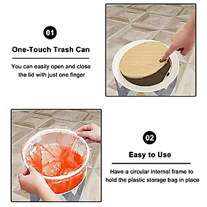 LGCZNWDFHTZ Small Trash Can with Lid for Bathroom Kitchen Office Seamless Abstract Geometric Pattern Pastel Yellow Gray White Diagonal Garbage Bin Waste Basket Decorative 1.8 gallons, 14x9inch