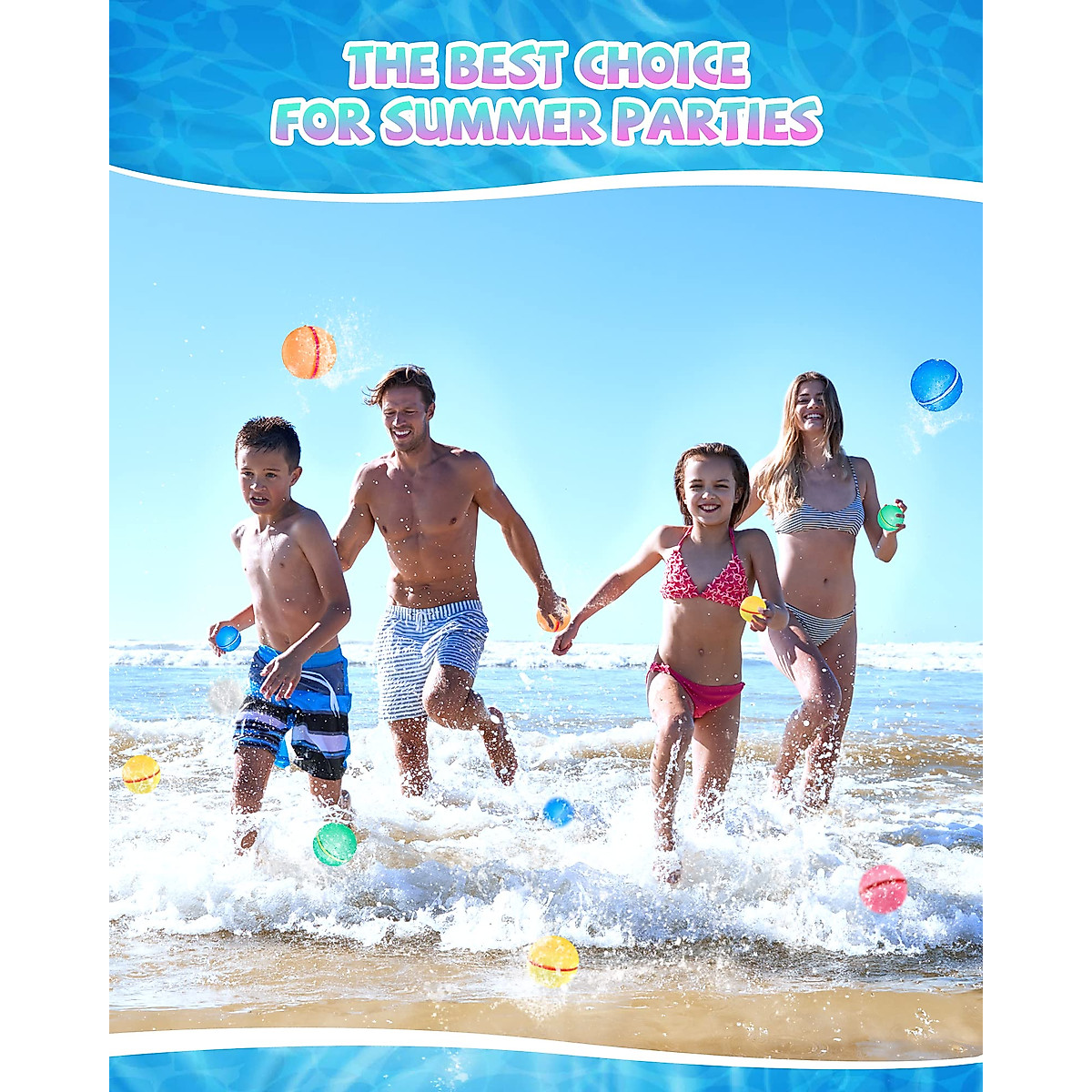 SOPPYCID Tonoviviy Tonoviviy Water Bomb Balloons Reusable, Self-cleaning Refillable Water Balloons for Kids and Adults(4pcs)