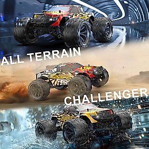 DEERC RC Cars High Speed Remote Control Car for Adults Kids 30+MPH, 1:16 Scales 4WD Off Road RC Monster Truck,Fast 2.4GHz All Terrains Toy Trucks Gifts for Boys,2 Batteries for 40Min Play