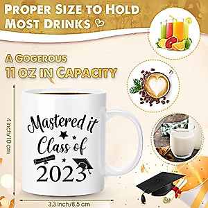 Cunhill Graduation Gifts for Mastering Degree, Mastered It 2023 Coffee Mug 11 oz Masters Graduation Mug Gifts Farewell Gifts for Her Him Women Men High School College Graduation (2023)