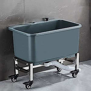 Portable Floor Mop Sink, Floor Mount Mop Sink/Basin, Single Bowl Kitchen Sinks, Camping Sink, Slop Sinks, For Commercial Kitchen, Restaurant, Business, Garages, Basements ( Size : 40*60*50.5cm/15.7*23
