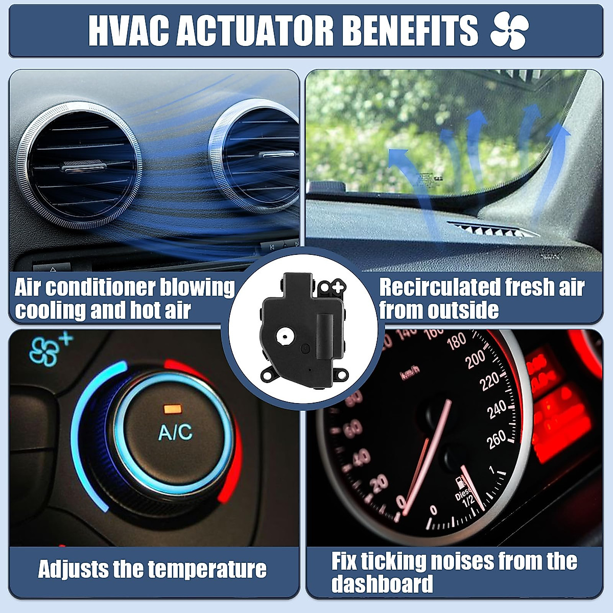 LCWRGS HVAC Blend Door Actuator Compatible with Jeep Grand Cherokee 2011 2012 2013, Dodge Durango 2011-2013, Heater Air Door Actuator, Replace OE 604-045, 68079488AA, 68079488AB