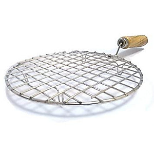 WhopperOnline Stainles Steel Multi-Purpose Round Wire Roasting Pan, Roti Jari, Roti Jali, Roti Grill, Papad Jali, Chapati Grill, Cooling Rack