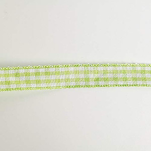 Micomon Apple Green Gingham Plaid Checked Ribbon 25 Yard Each Roll 100% Polyester (3/8", Apple Green)