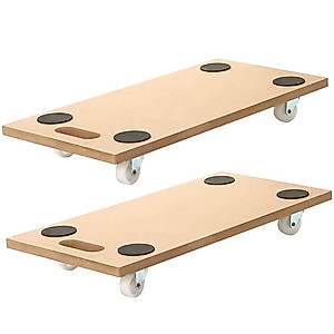 Factorduty Pack of 2 23 X 12 Rectangle Wood Platform Dolly Dollies Furniture Dolly Mover Carrier Dolly Cart 400-LB Load Rating 2 Inch Wheel