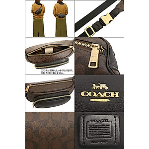 Coach Signature Leather Belt Bag (Brown/Black)