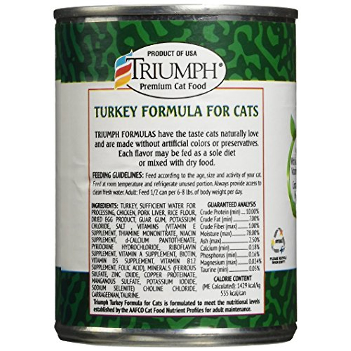 Triumph Turkey Canned Cat Food, Case Of 12, 13 Oz.