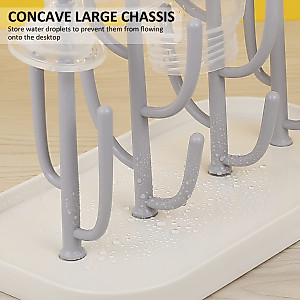 Baby Essentials,Bottle Drying Rack,Baby Bottle Drying Rack,Drying Rack for Kitchen Counter,Detachable Bottle Dryer Holder with Base.for Nipples,Cups,Pump Parts and Accessories(Gray)