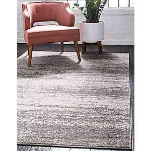 Unique Loom Del Mar Collection Area Rug - Lucille (7' 1" x 10' Rectangle, Gray/ Ivory)