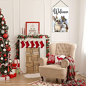 Cute Rabbit and Butterfly Garden Flags Premium Bunny Animals Design Yard Flag Holiday Party Flag Outdoor Farmhouse Decor Home Porch Flags 12 x 18 Inch