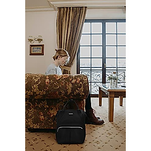 KNOWVAN Casual Backpack for Women, 15 Inch Travelling School Shoulder Bag-Fits Up to 15.6Inch Laptop with USB Charging Port (Black)