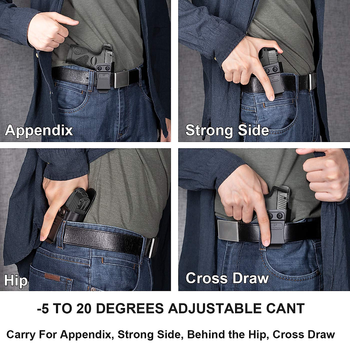 M&P Shield 9mm EZ Holster, IWB KYDEX Holster Fit: S&W MP Shield 9mm EZ Pistol Only, Inside Waistband Holster Concealed Carry for Men Women, Adjustable Cant & Retention