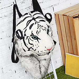 Stone mice Dominating backpack, 3D animal avatar backpack, tiger and lion avatar backpack (White Tiger, 35 * 50)