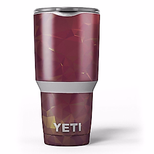 Design Skinz Red Geometric V13 - Skin Decal Vinyl Wrap Kit Compatible with The Yeti Rambler Cooler Tumbler Cups