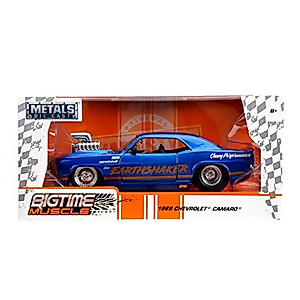 Jada Toys Bigtime Muscle 1:24 1969 Chevy Camaro Earthshaker Die-cast Car Candy Blue, Toys for Kids and Adults