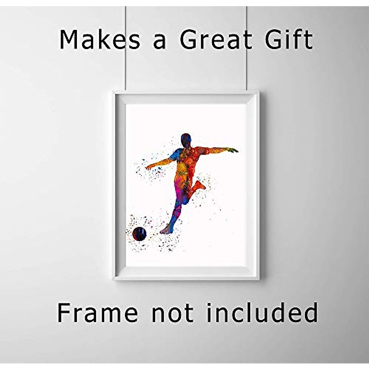 Male Soccer Player Abstract Sport Wall Art Print 11x14, Ideal for Teen Boy Bedroom Decor, Club Locker Rooms, Coaches and Fans